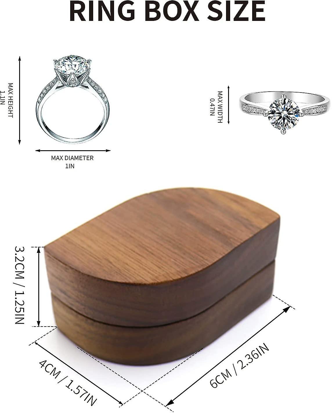 Premium Wooden Engagement Ring Box – Timeless Elegance